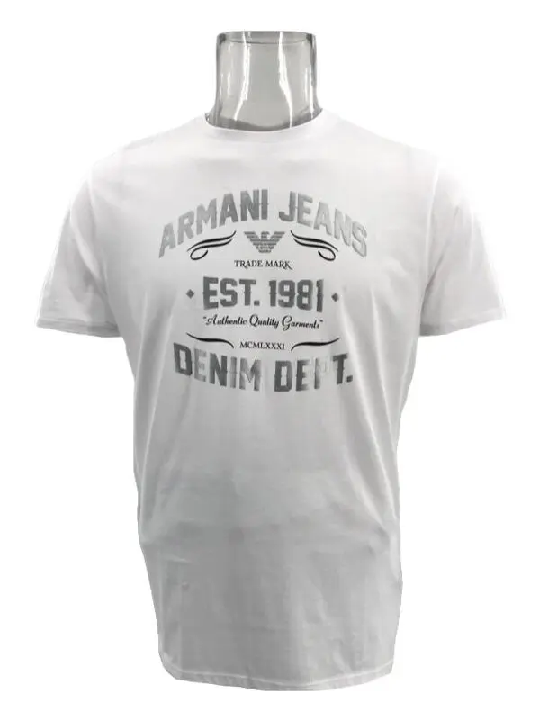 Emporio Armani Round Collar Logo T-shirt - Gray