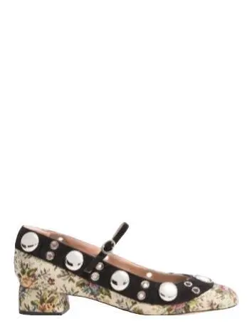 Valentino Garavani 30mm Mary Jane Pumps With Floral Pattern And Cut-out Details - Multicolor
