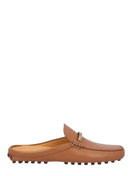TOD'S Logo Engraved Slip-on Mules - Brown