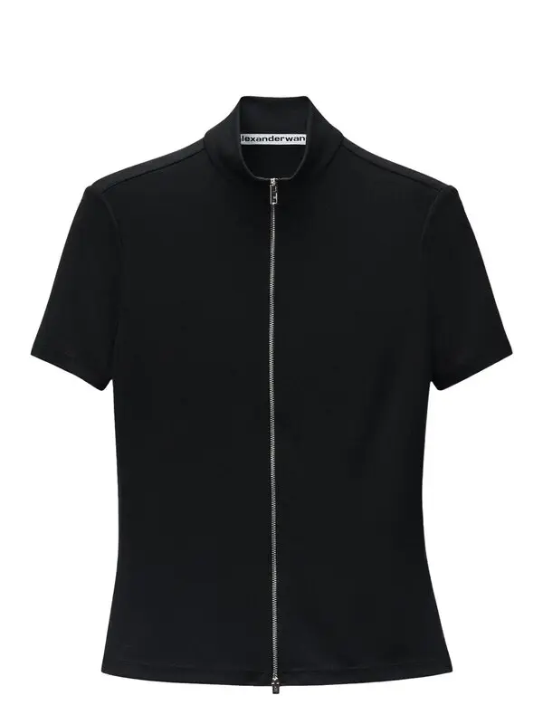 Alexander Wang Mock Neck Zipped Top - Black