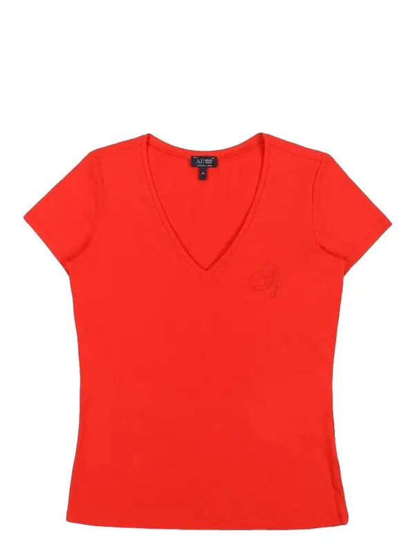 Emporio Armani V-neck Logo T-shirt - Red