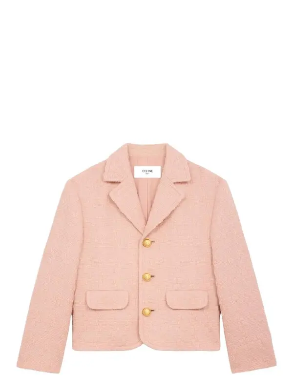 Celine Garance Jacket In Wool Natt - Pink