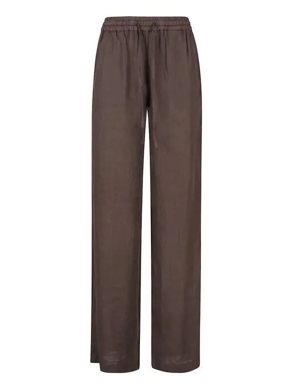 FAY Relaxed Fit Wide Leg Pants - Brown