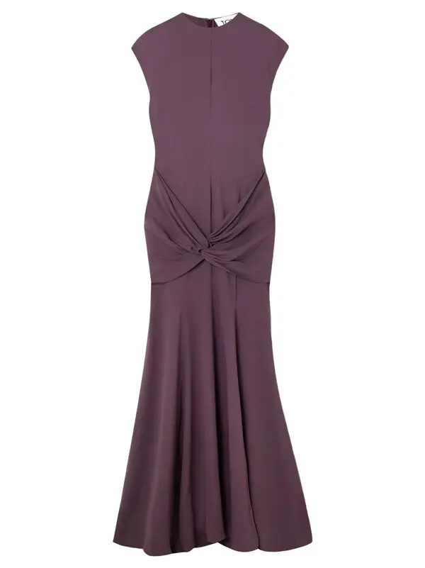 Tove Ames Knotted Pleated Maxi Dress - Dark Purple