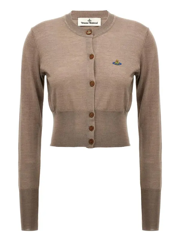 VIVIENNE WESTWOOD Bea Knit Cropped Cardigan - Beige