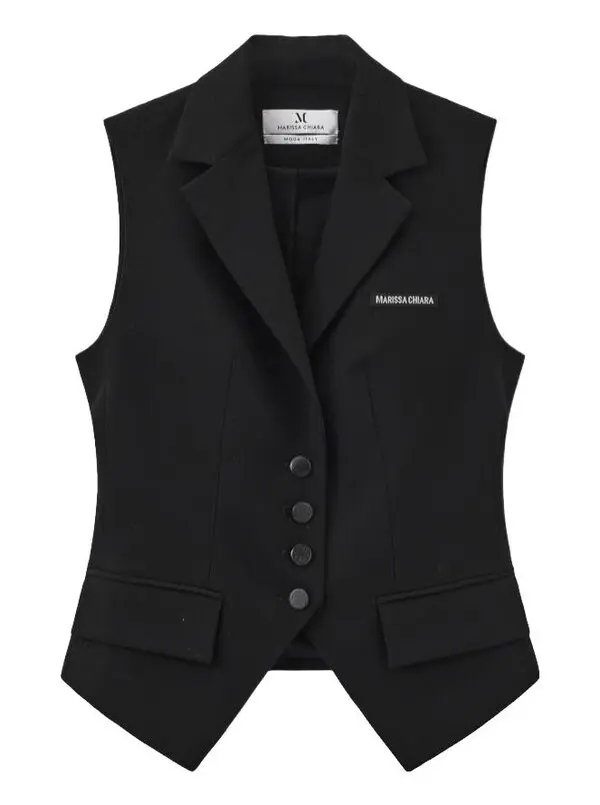 Marissa Chiara Single-breasted Vest - Black