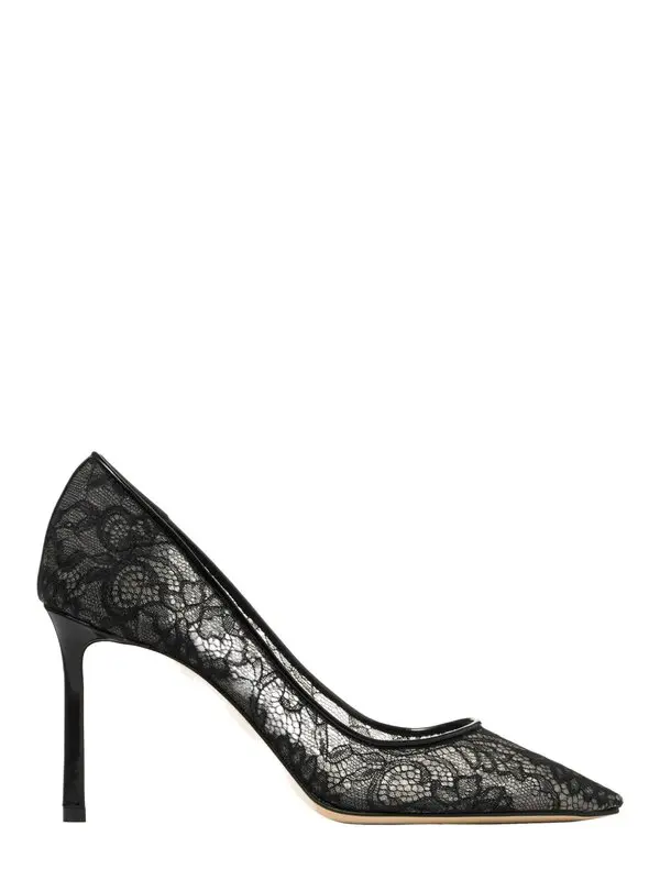 JIMMY CHOO Romy Lace Pointed Toe Pumps - Black
