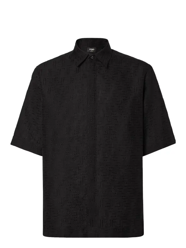 Fendi Collared Short-sleeve Shirt - Black