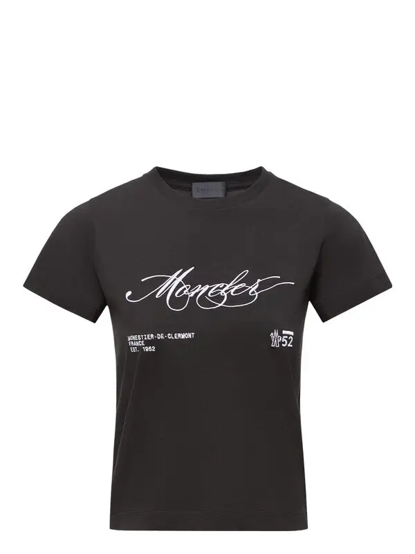 Moncler Script Logo Crewneck T-shirt - Black