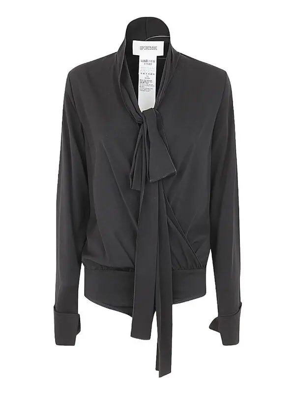 Sportmax Bow Detail Body Blouse - Black
