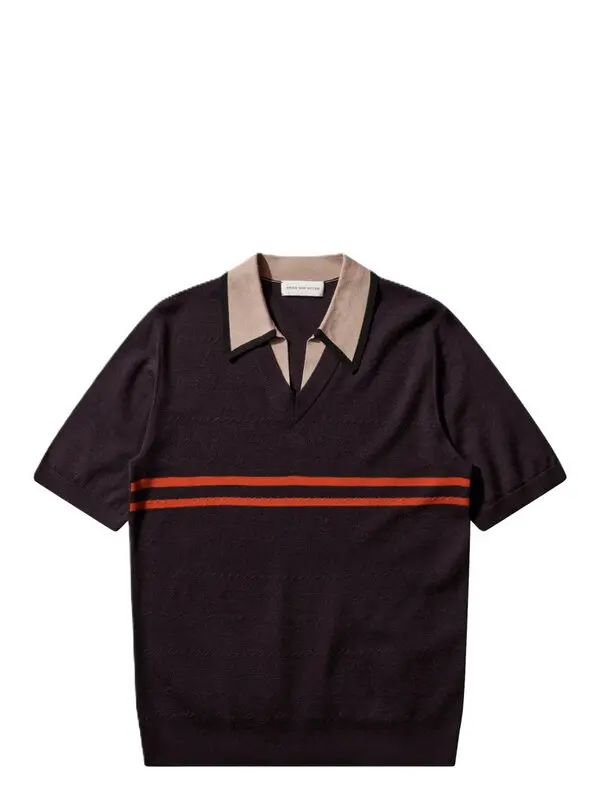 Dries Van Noten Striped Knitted Polo Shirt - No