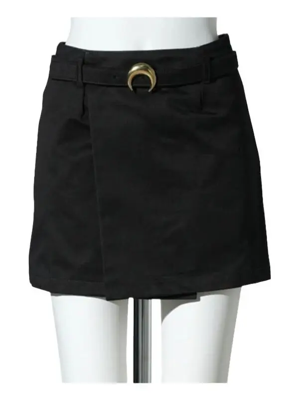 MARINE SERRE Mini Skirt With Buckle Detail - Black