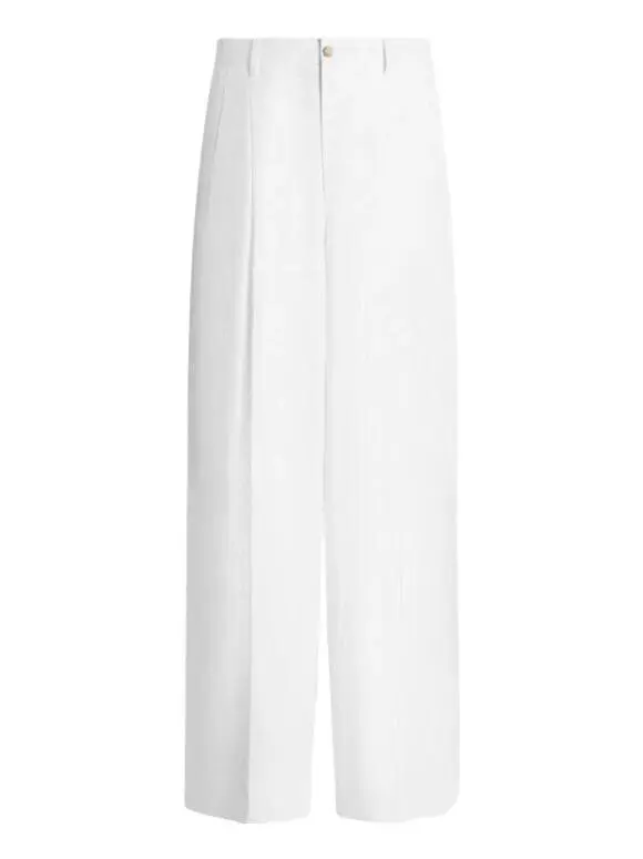Dolce & Gabbana Pleated Wide-leg Trousers - White