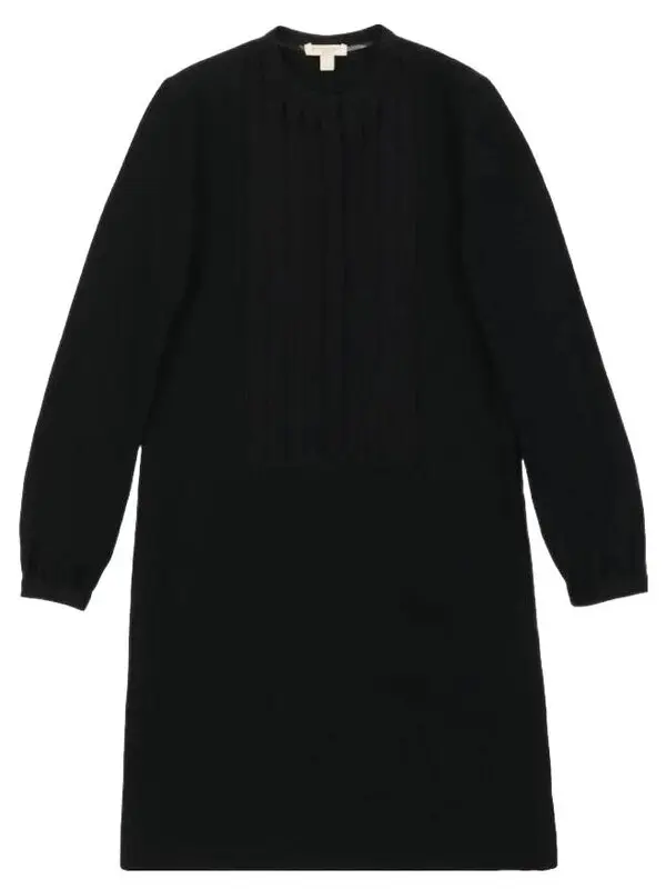 Burberry Long Sleeve Round Neck Dress - Black