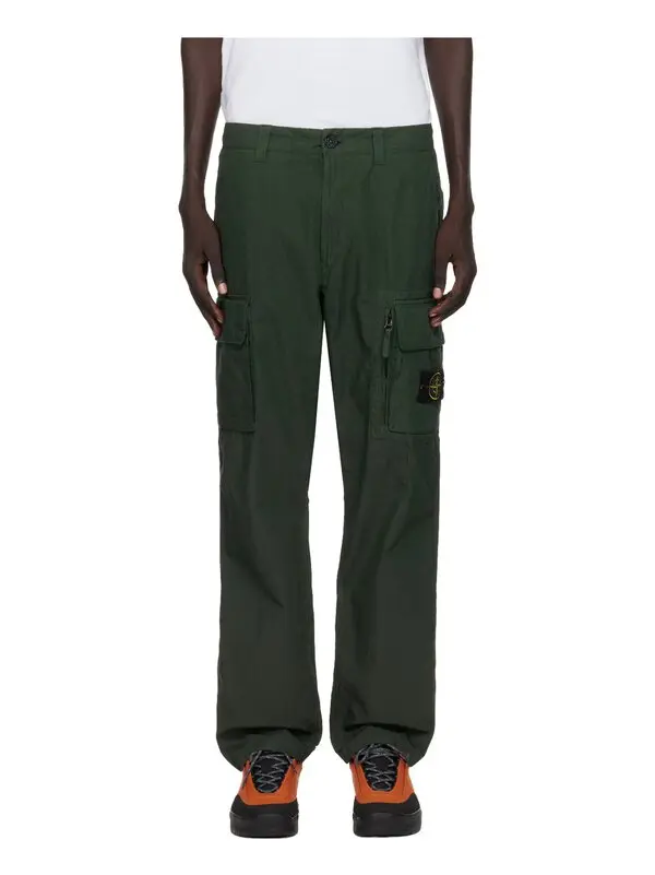 Stone Island Logo-patch Cargo Trousers - Green