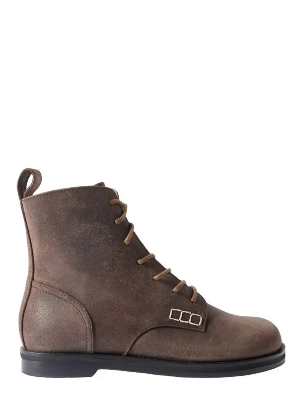 J.W.ANDERSON Loafer Suede Ankle Boots - Brown