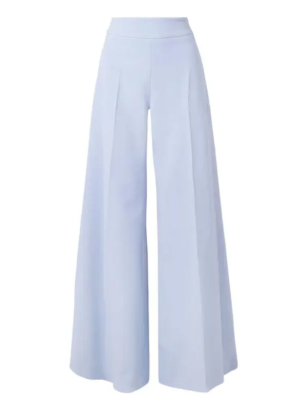 Carolina Herrera Wool Blend Wide-leg Trousers - Blue