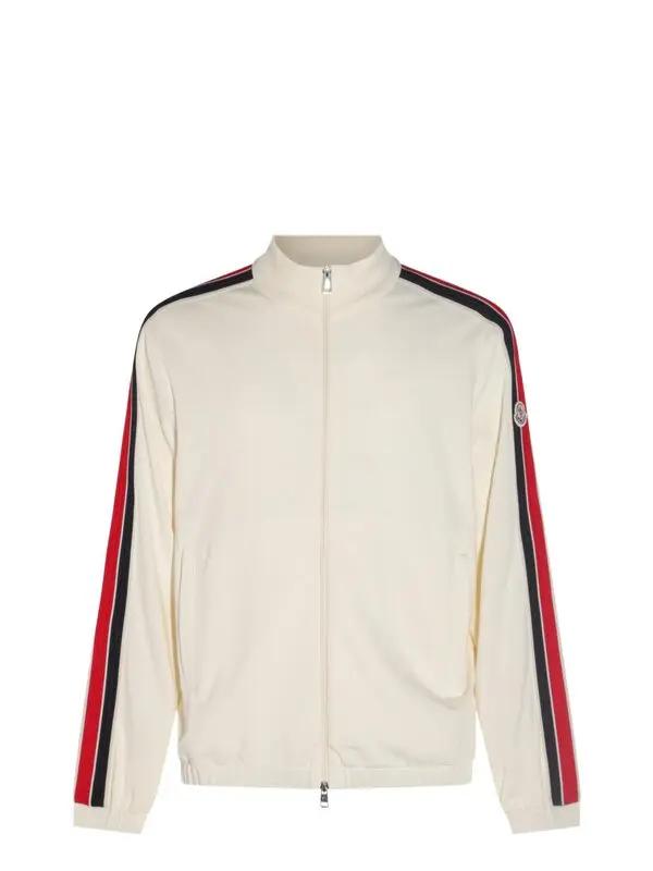 Moncler Logo Patch Zip-up Sweatshirt - White