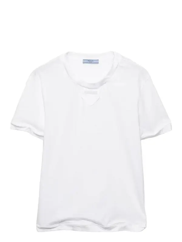 Prada Short Sleeve Crewneck T-shirt - White