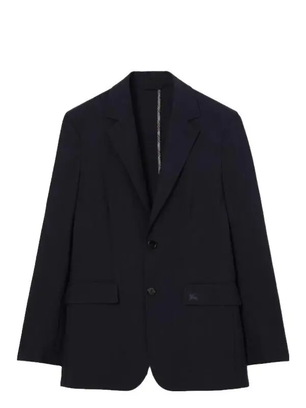 Burberry Seersucker Tailored Blazer - Navy