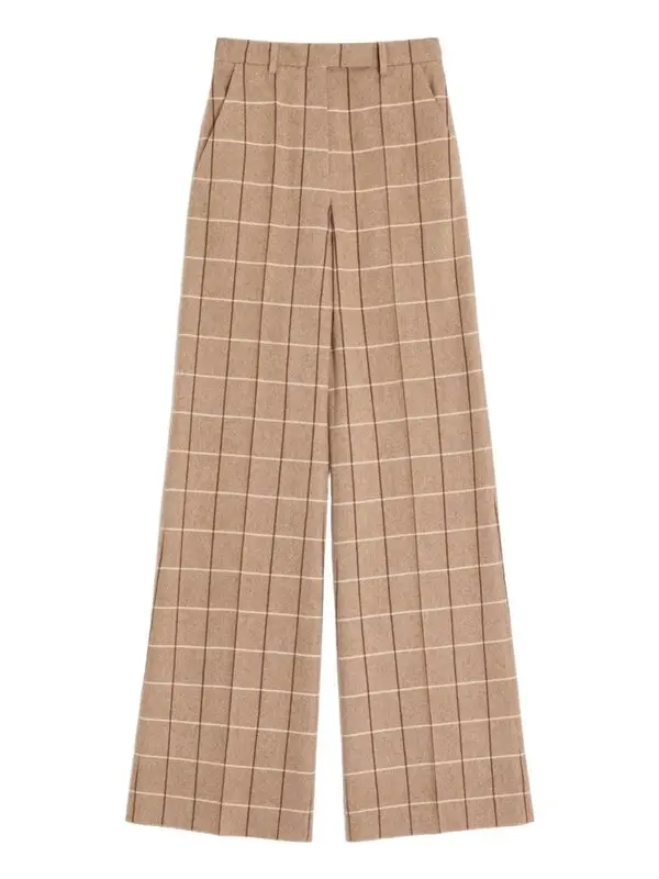 Valentino Garavani Windowpane Checked Wide-leg Trousers - Cce