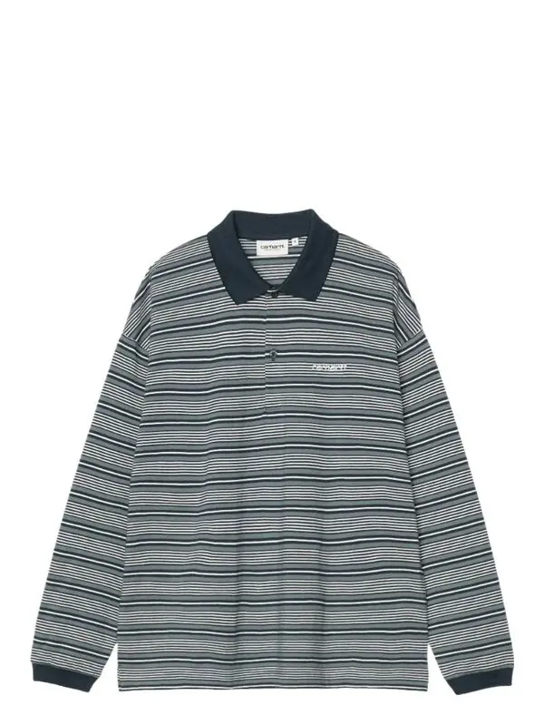 Carhartt Work In Progress Largo Striped Polo Shirt - Largo Stripe, Deep Lagoon