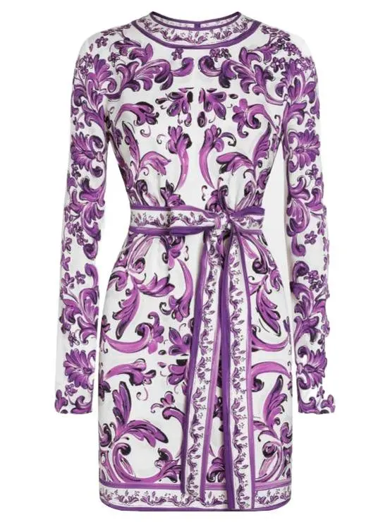 Dolce & Gabbana Majolica Print Mini Dress - Multi-color