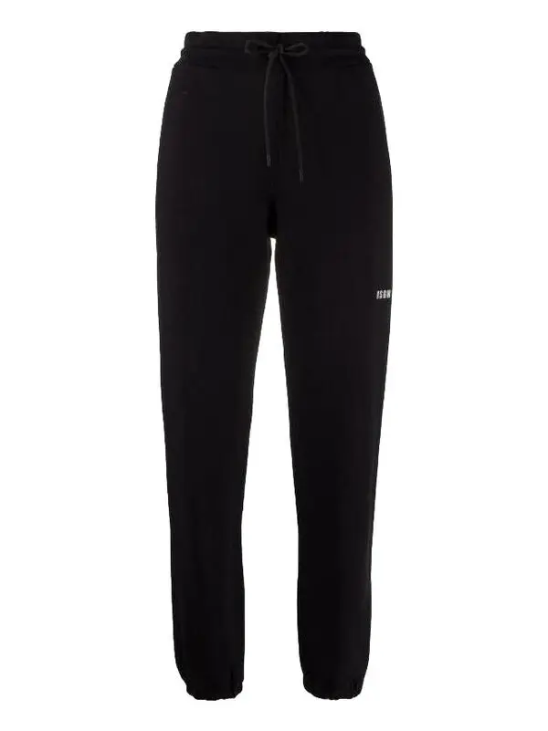 MSGM Logo Printed Drawstring Joggers - Black