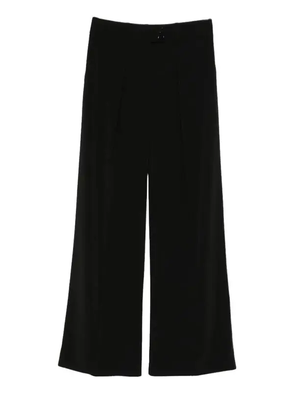 Patrizia Pepe Button Detail Pleated Wide Leg Trousers - Black