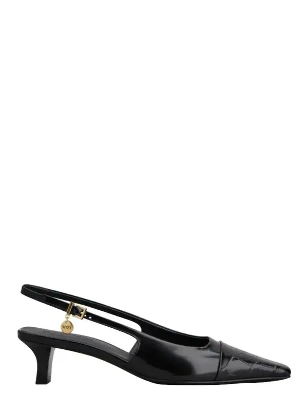 TOD'S Slingback Pumps With Buckle Charm - Black