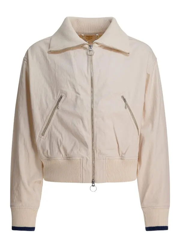 Kapital Cotton Canvas Ribbed Cuff Bomber Jacket - Nude
