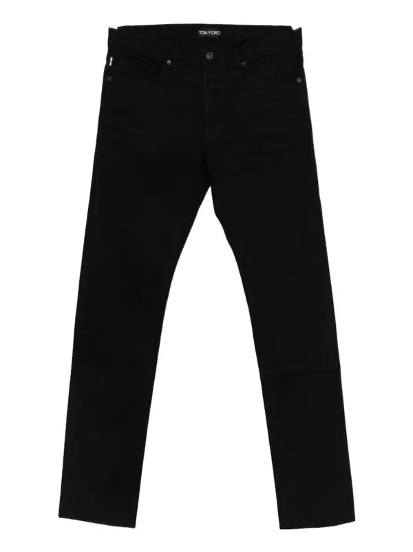 TOM FORD Logo Patch Straight Leg Jeans - Black