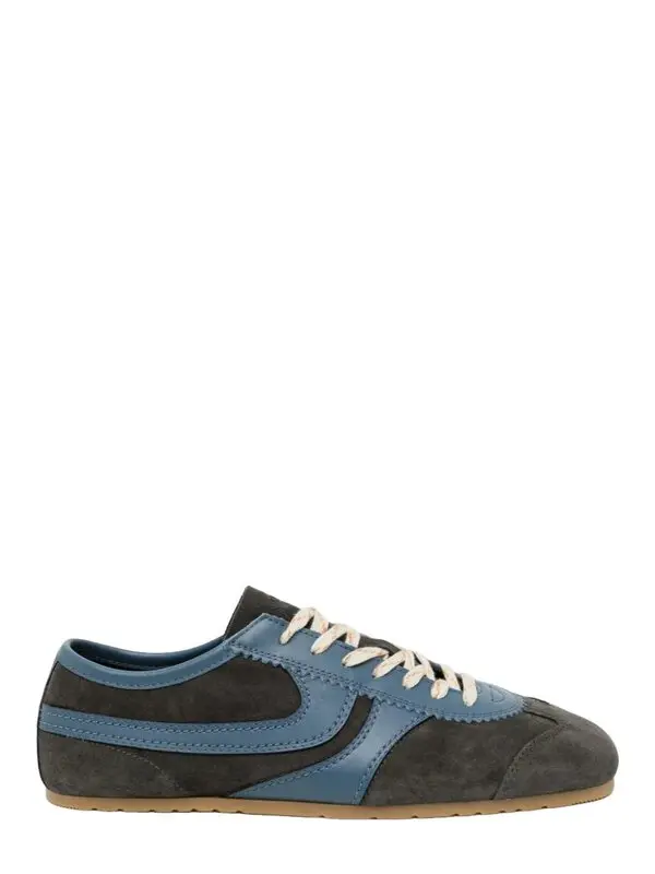 Dries Van Noten Scalloped Suede Low-top Sneakers - Steel