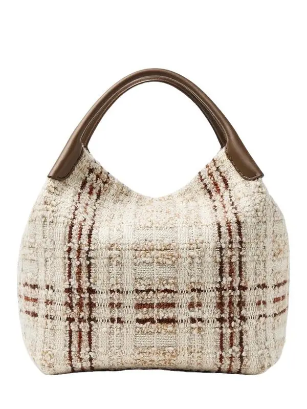 Loro Piana Large Woven Tote Bag - Silk Cream/wasteland/antique Silver