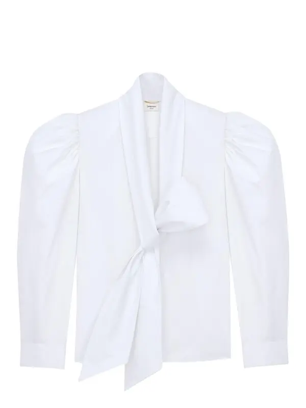 Saint Laurent Balloon Sleeve Blouse - White