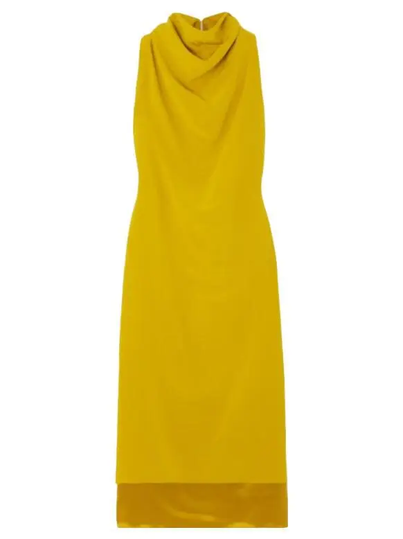 Altuzarra Draped Silk-satin Midi Dress - Yellow