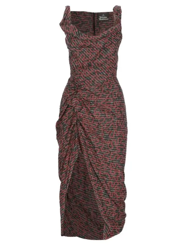 VIVIENNE WESTWOOD Ruched Sleeveless Cowl Neck Dress - Black