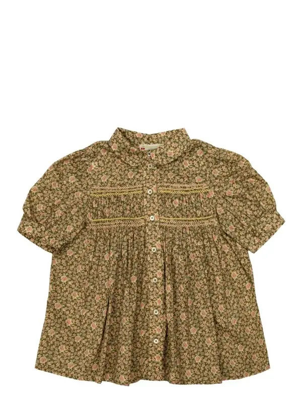 Bonpoint Floral Print Button-up Top - Green