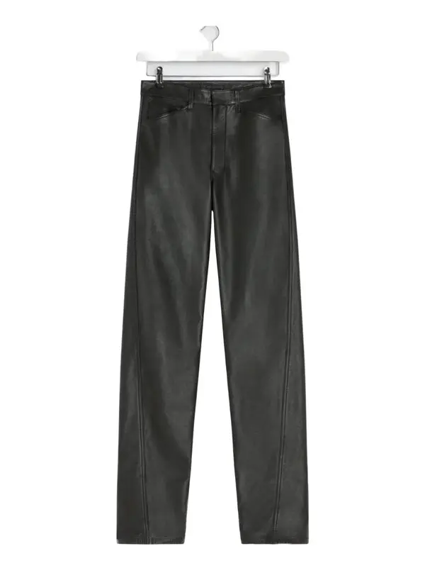 LEMAIRE Twisted Five-pocket Leather Trousers - Dark Espresso