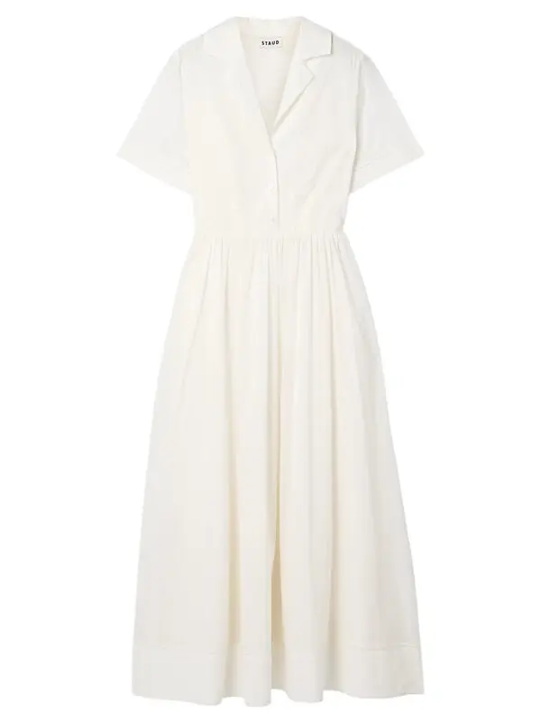 Staud Meryl Cotton Poplin Dress - White