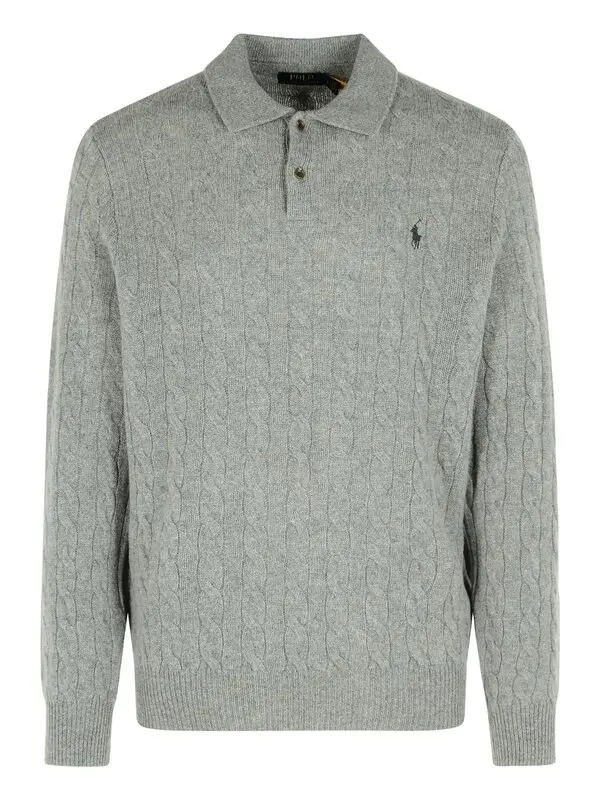 Polo Ralph Lauren Cable-knit Polo-neck Sweater - Grey