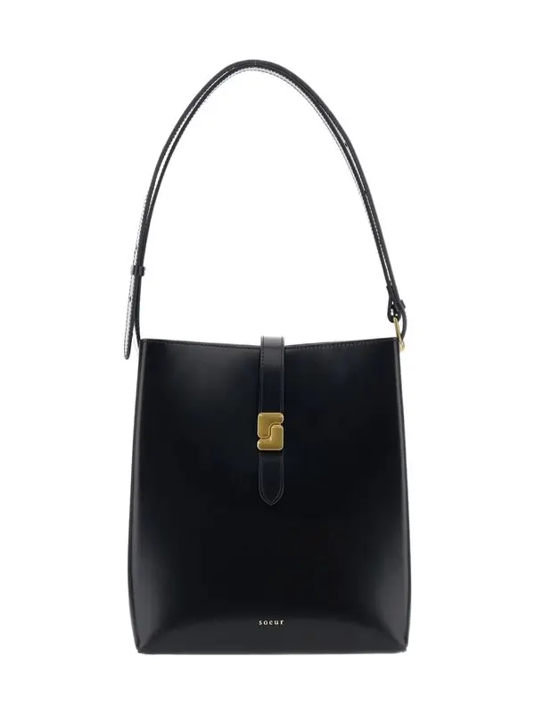 Soeur Bello Buckle Shoulder Bag - Black