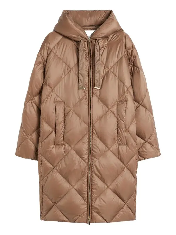 Max Mara Hooded Down Jacket - Brown