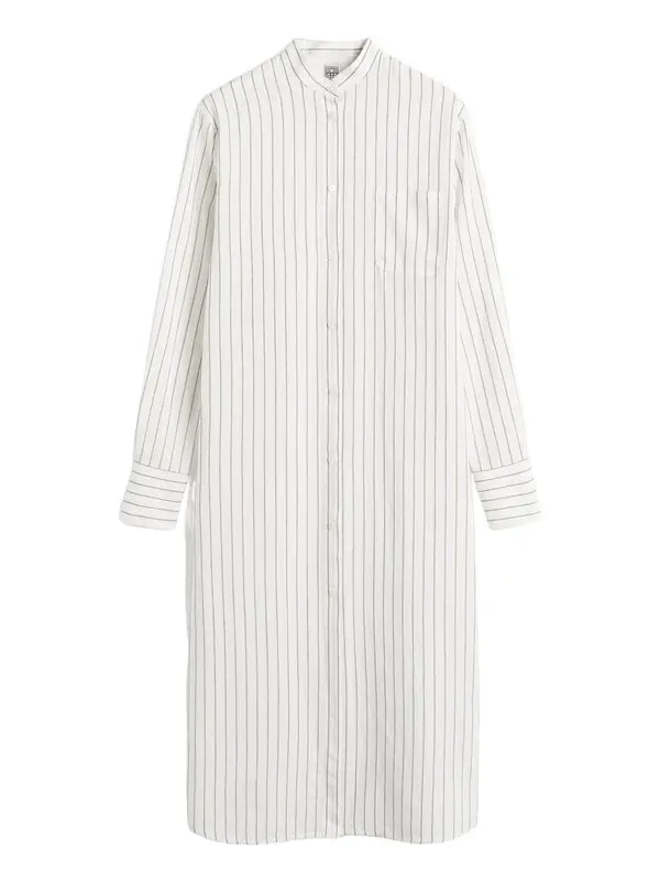 TOTEME Striped Long Sleeve Shirt - White