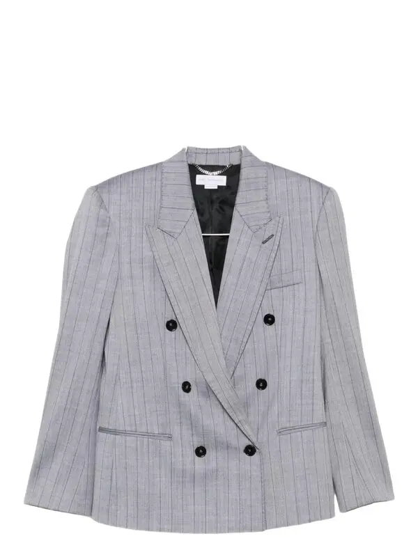 Stella McCartney Double-breasted Pinstripe Suit Jacket - Grey