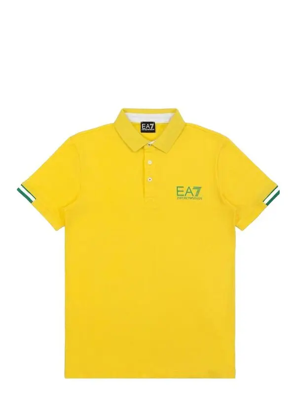 EA7 Logo Lapel Polo Shirt - Yellow