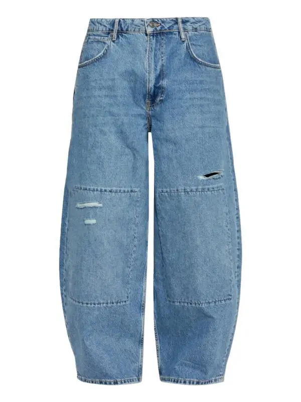 ALLSAINTS Barrel Distressed Wide-leg Jeans - Blue
