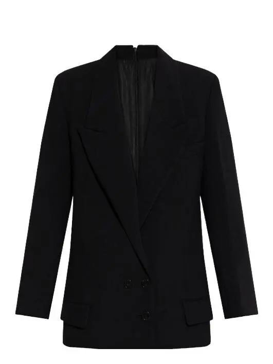 Victoria Beckham Double-breasted Peak Lapel Jacket - Black