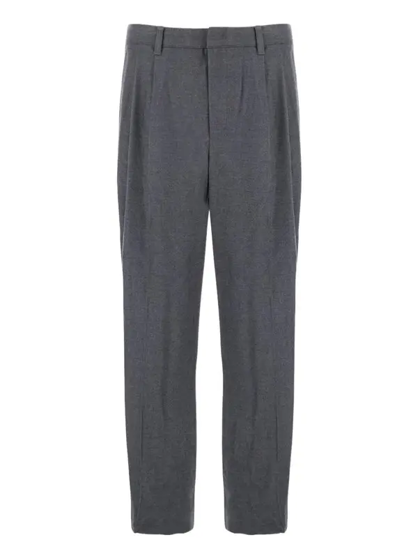 DUNST High-waisted Pleated Trousers - Black