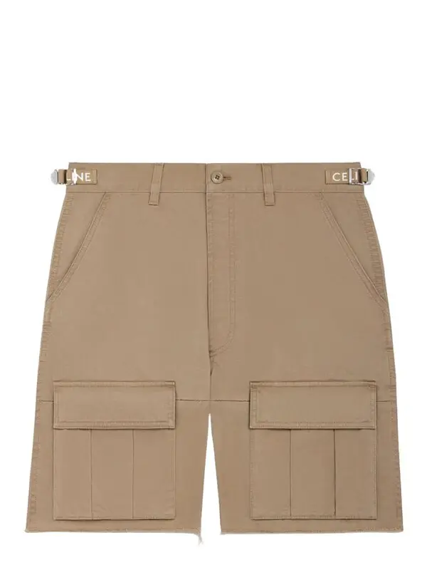 Celine Cotton Cargo Shorts - Taupe